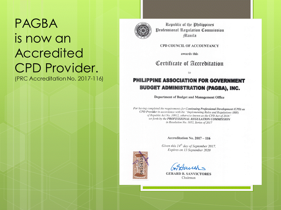 PAGBA is now an Accredited CPD Provider – PHILIPPINE ASSOCIATION FOR ...
