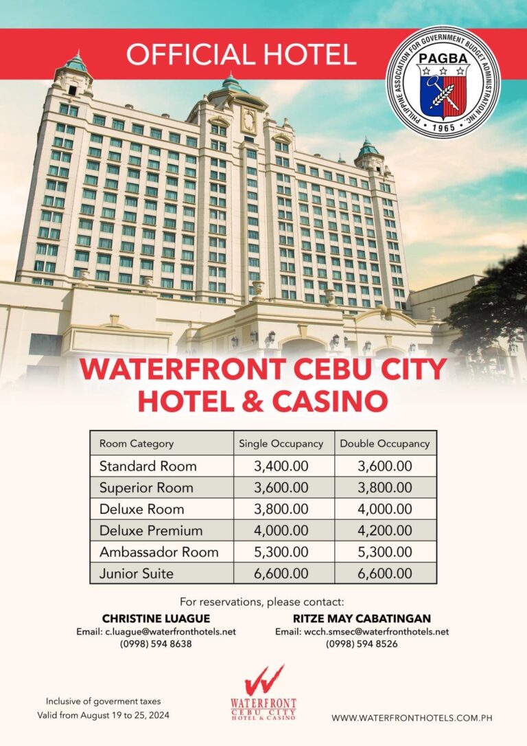 WATERFRONT CEBU CITY HOTEL: SPECIAL RATE FOR PAGBA PARTICIPANTS ...
